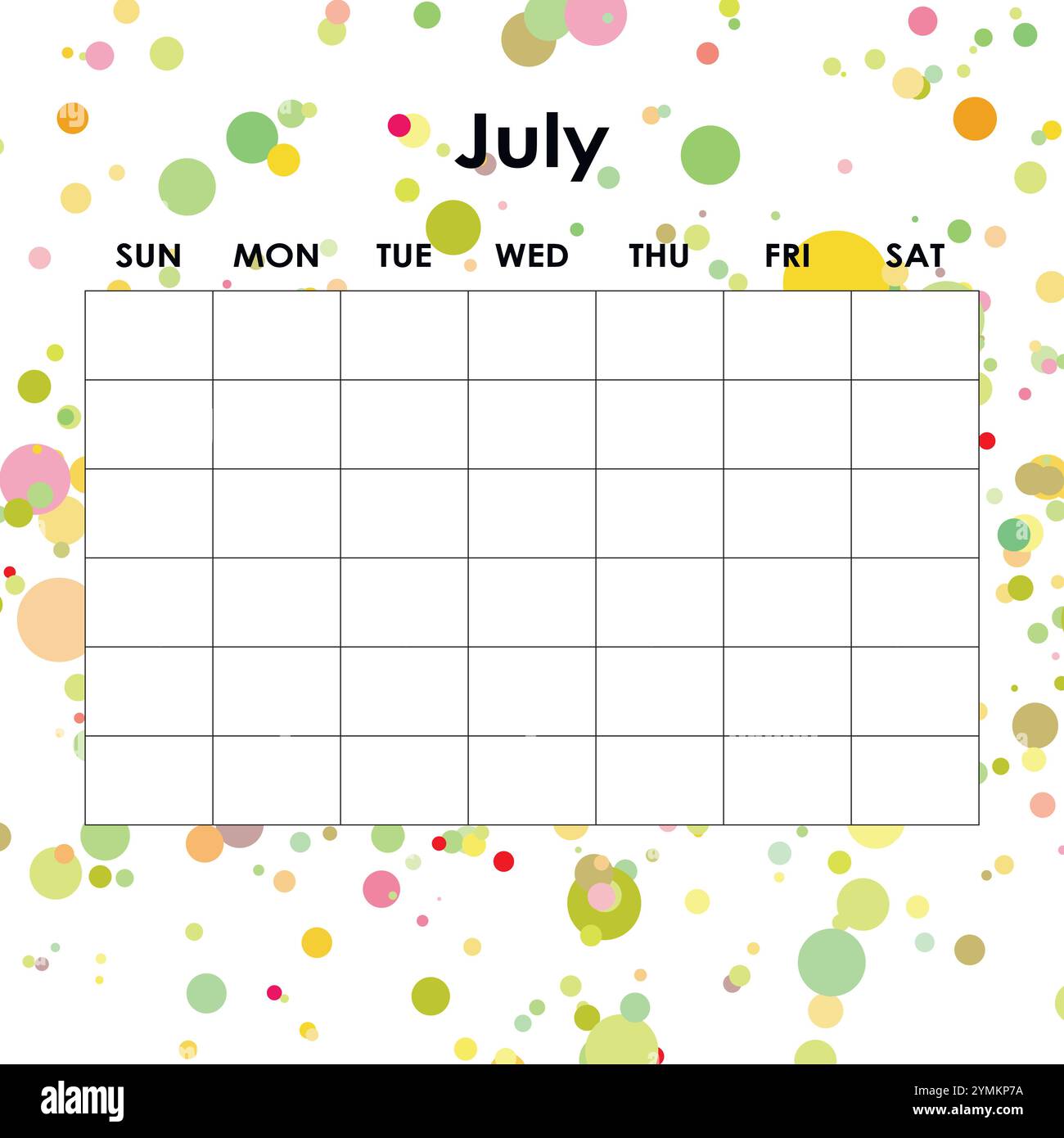 July. Calendar planner. Corporate week. Template layout, 12 months ...