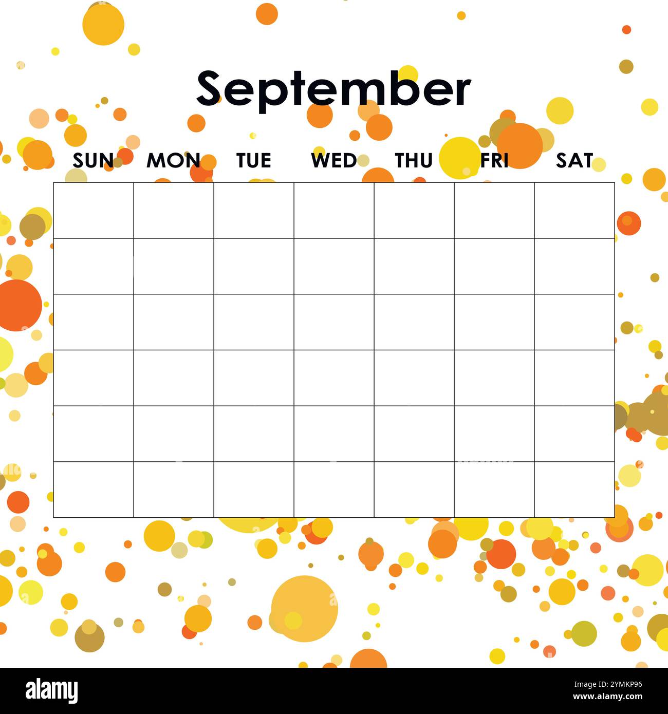 September. Calendar planner. Corporate week. Template layout, 12 months ...