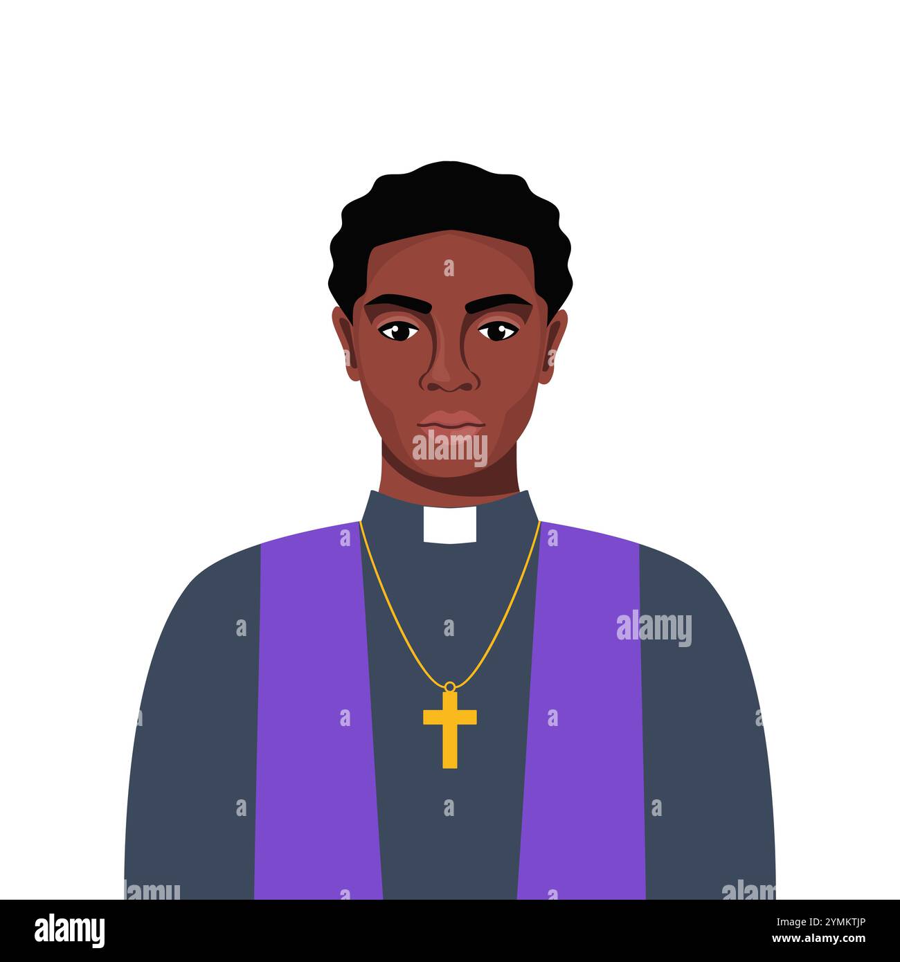 Catholic priest portrait. African American Catholic priest in a cassock ...