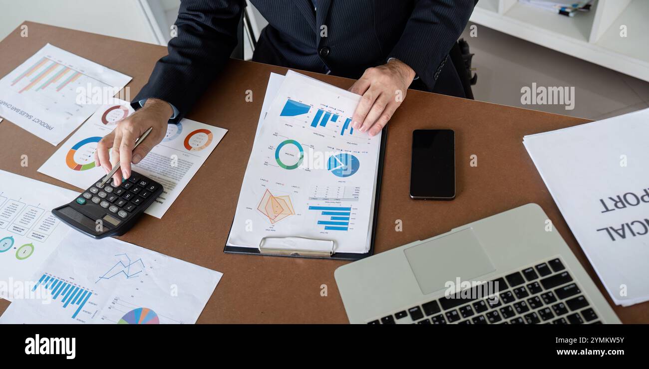 Business Analysis with Financial Charts and Calculations Stock Photo ...