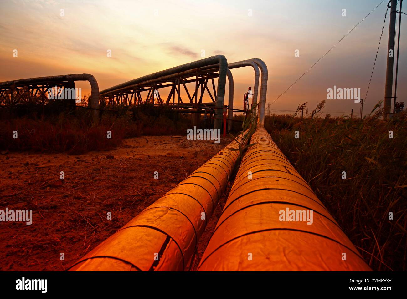 Oil pipeline, the oil industry equipment Stock Photo - Alamy