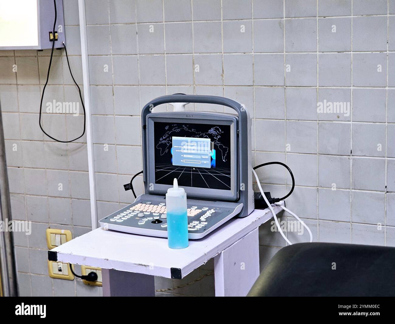 Cairo, Egypt, November 9 2024: Ultrasonography device, Medical ultrasound includes diagnostic ...