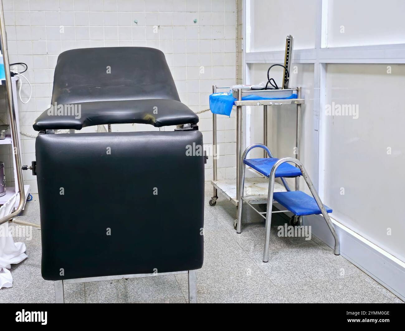 Cairo, Egypt, November 9 2024: gynecological examination table in a ...