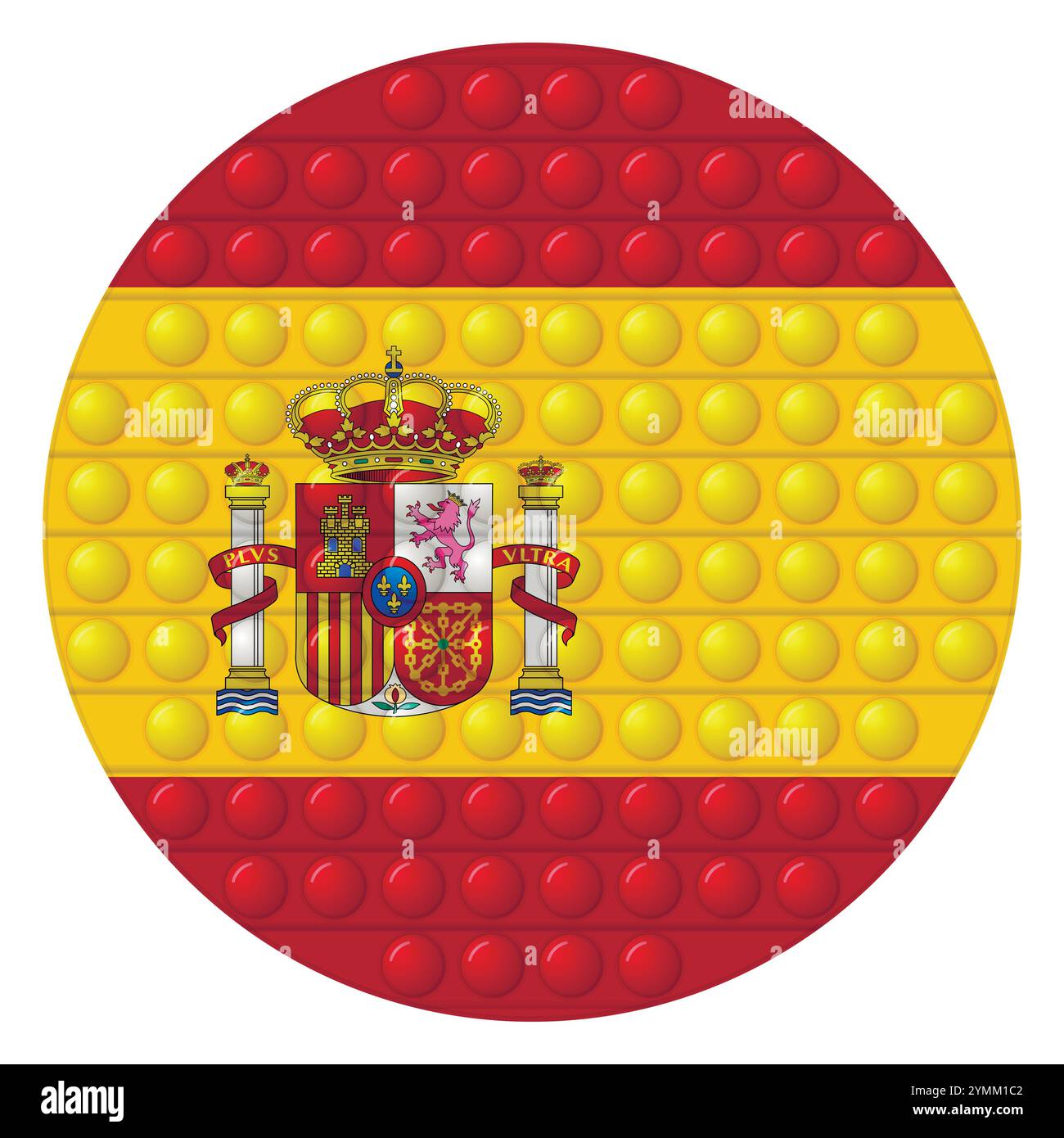 Glass light ball with flag of Spain. Round sphere, template icon. Spanish national symbol ...