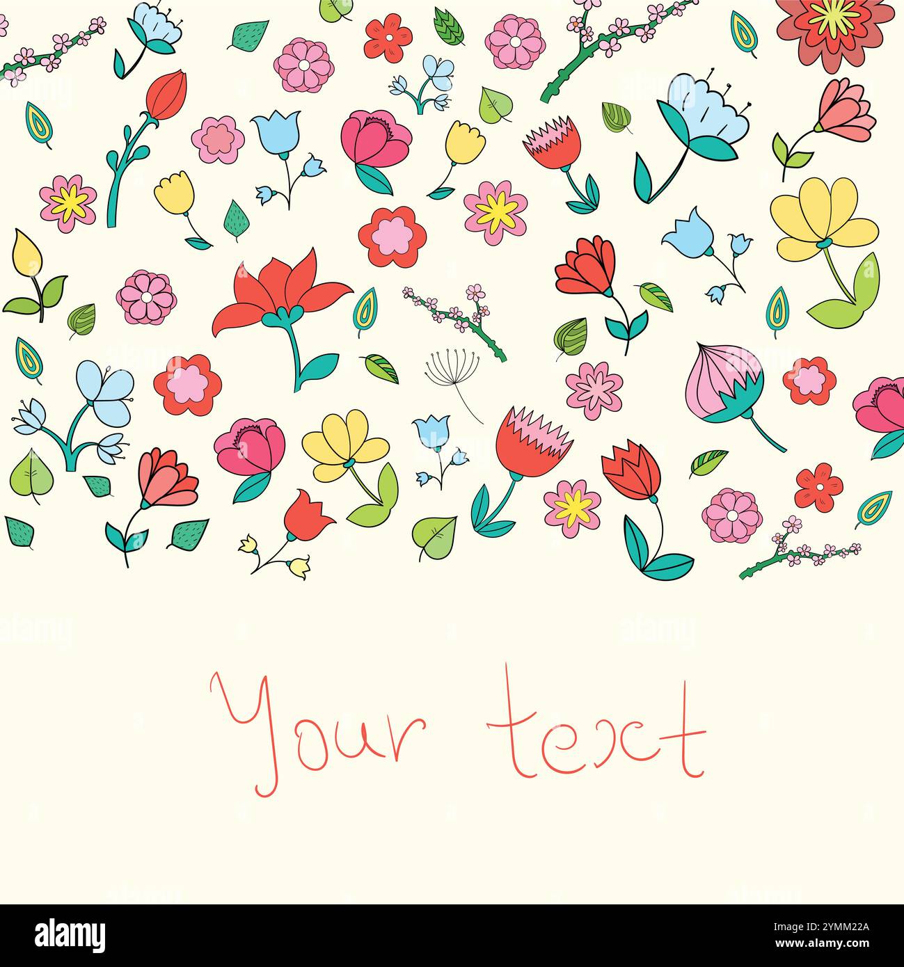 Flowers text placeholder color vector illustration Stock Vector Image ...