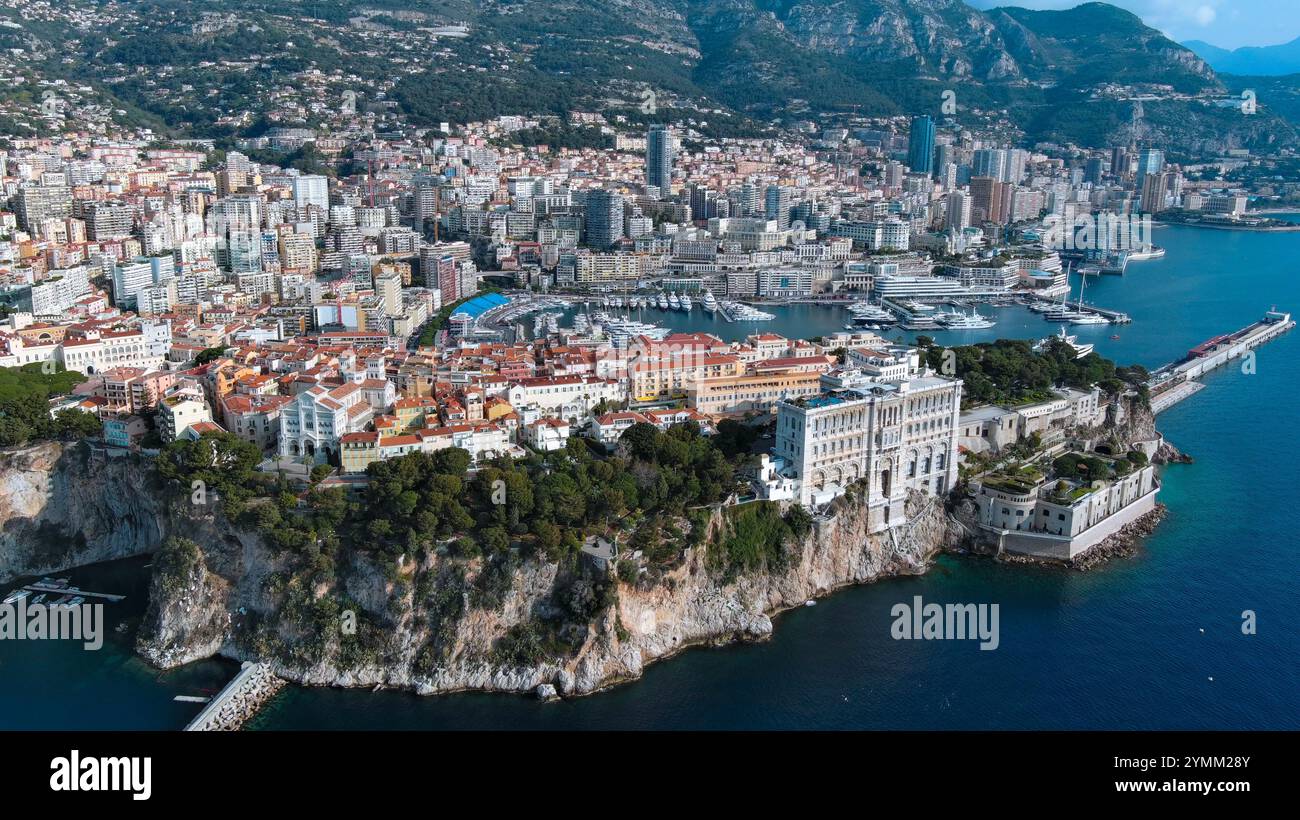 Aerial view of Monaco's breathtaking cliffside architecture and luxury ...