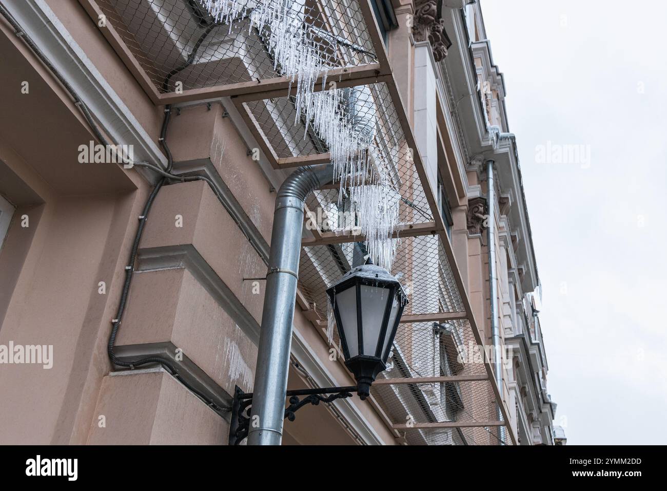 icicles on the office building Stock Photo - Alamy