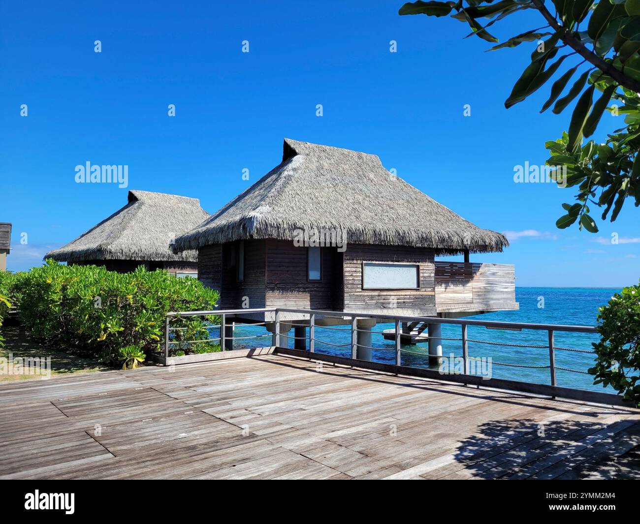 Hotel Intercontinental bungalows over the water, Papeete, French ...