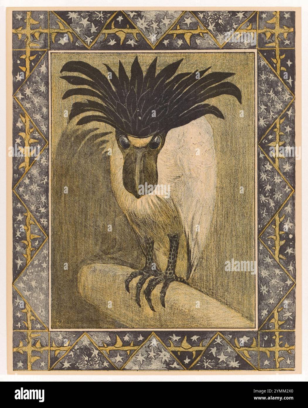 Shoebill heron from a 1904 calendar design by Dutch illustrator and ...