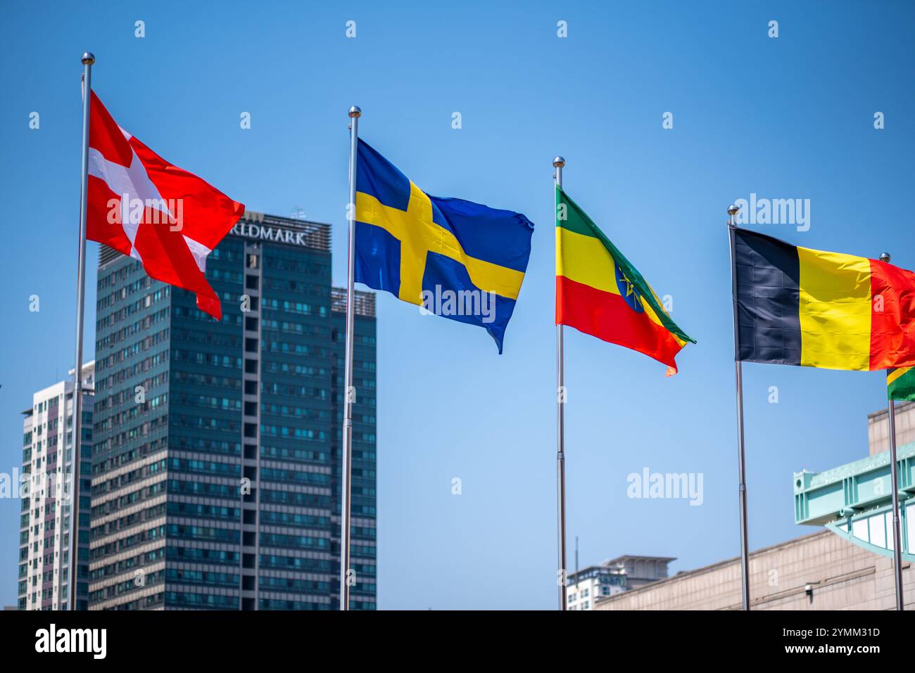 Flags of allied countries from the United Nations Command at the War ...