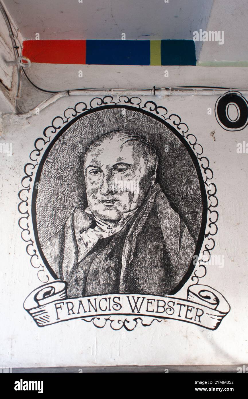 A mural of Architect Francis Webster on the walls of the Old Police ...