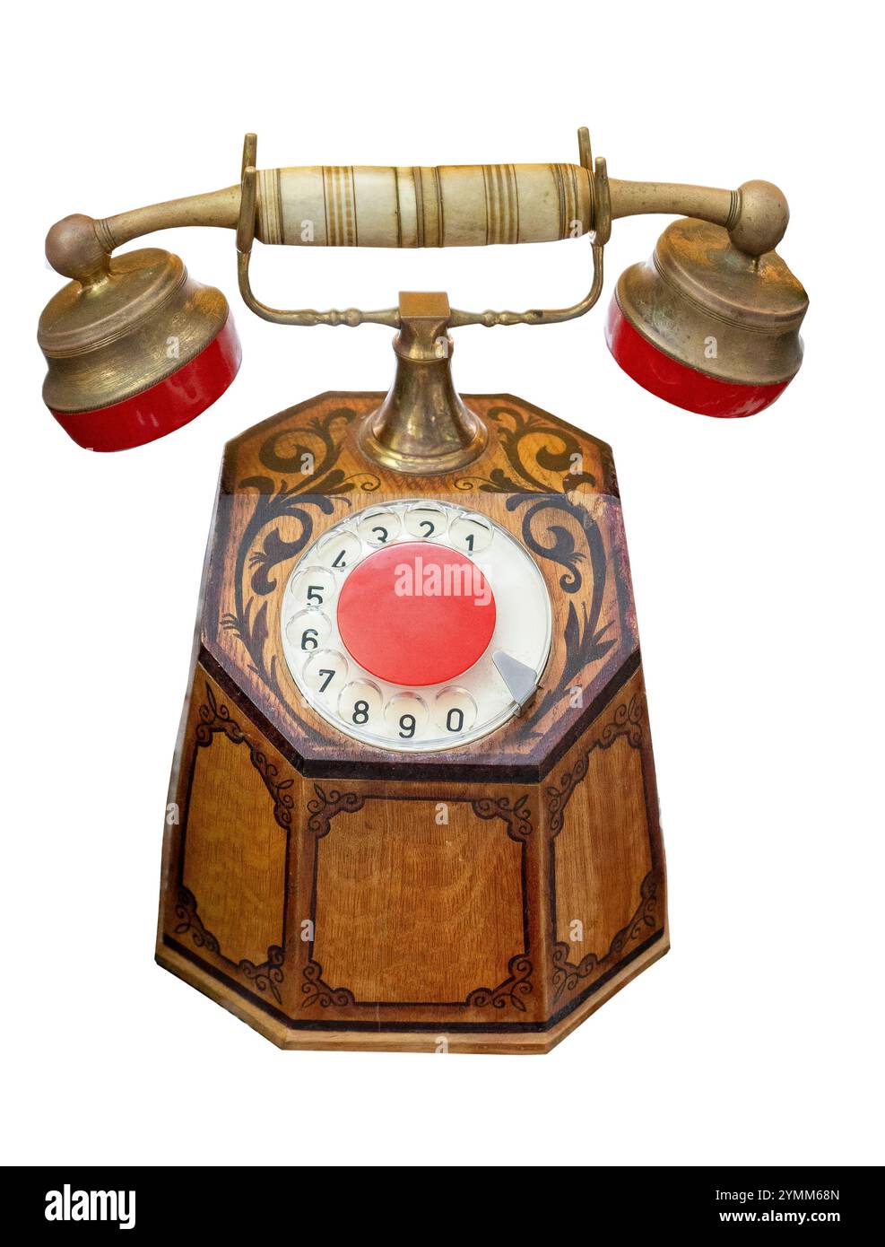 Vintage Rotary Telephone. Old Phone isolated on white background Stock ...