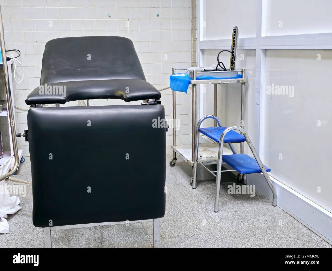 Cairo, Egypt, November 9 2024: gynecological examination table in a ...