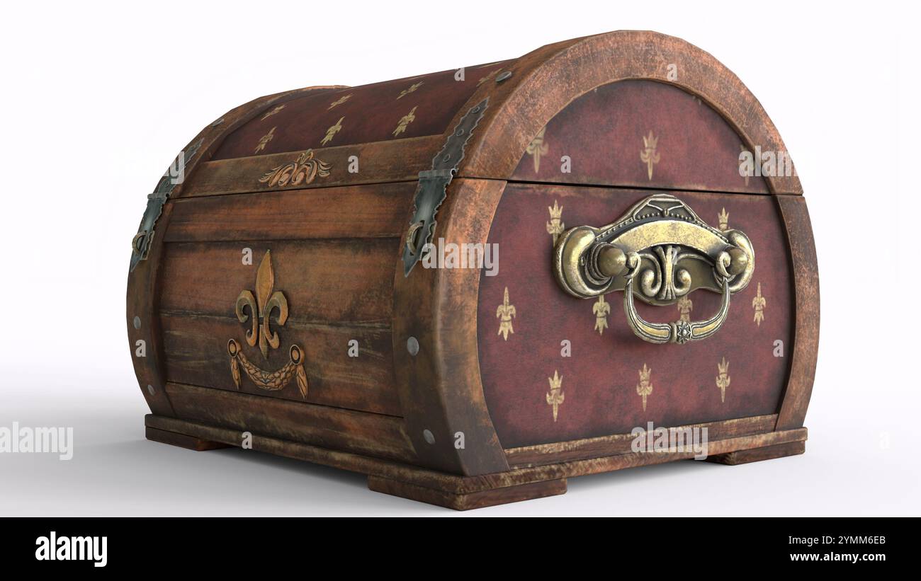 old chest with white background Stock Photo - Alamy
