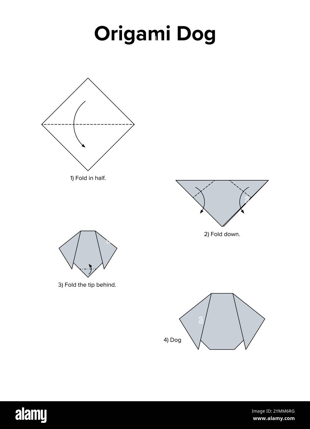 Origami instructions dog hi-res stock photography and images - Alamy