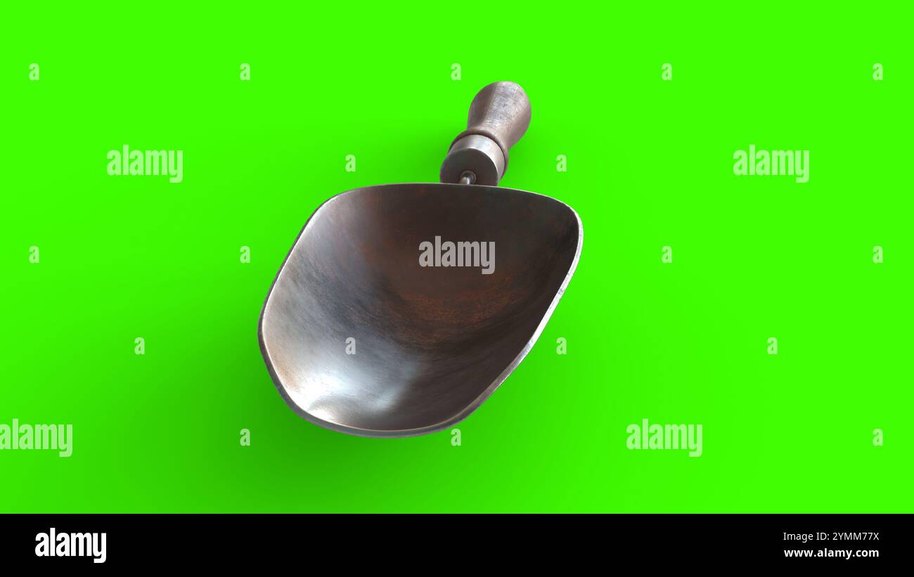 grain scoop with green background Stock Photo - Alamy