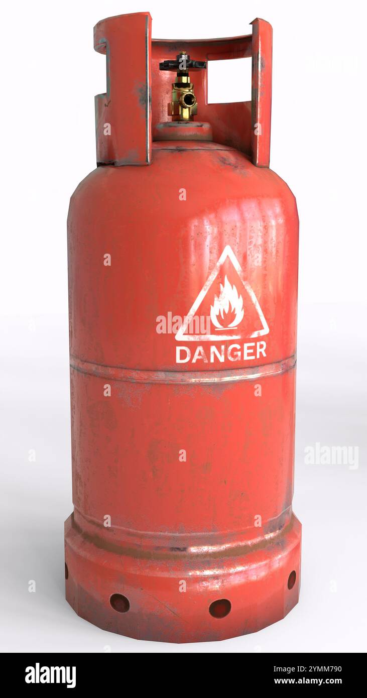 Flammable Gas Cylinder with white background Stock Photo - Alamy
