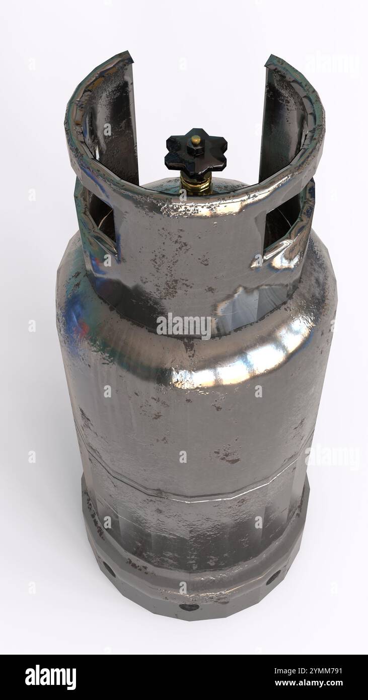 Flammable Gas Cylinder with white background Stock Photo - Alamy