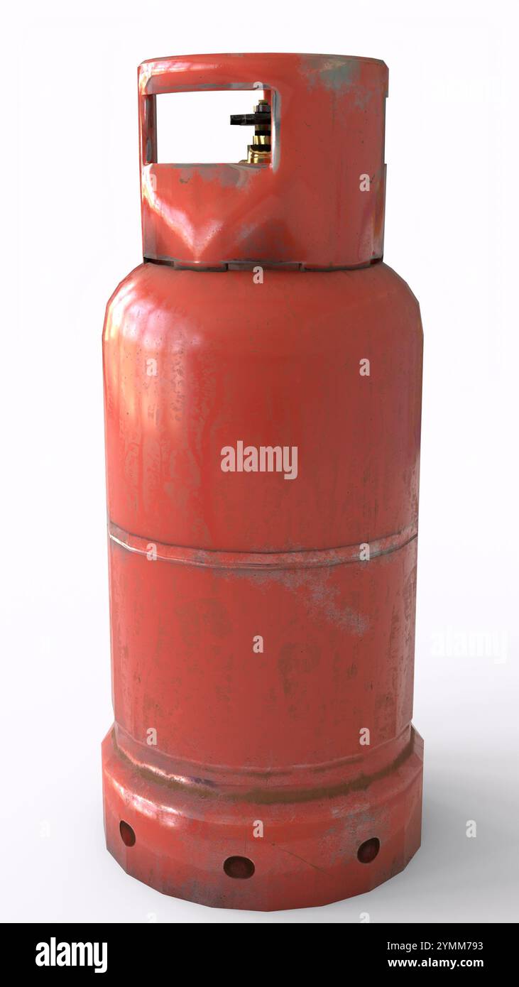 Flammable Gas Cylinder with white background Stock Photo - Alamy