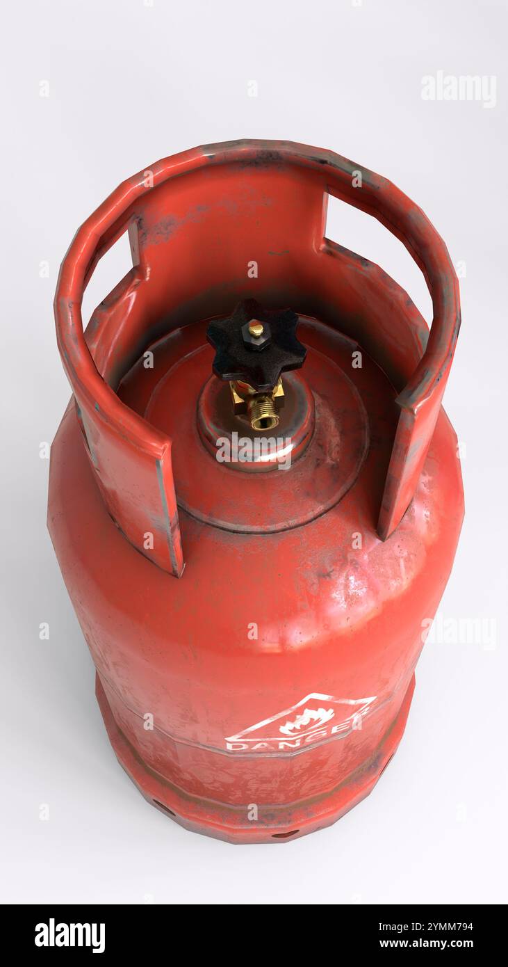 Flammable Gas Cylinder with white background Stock Photo - Alamy