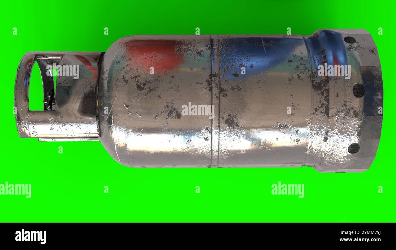 Flammable Gas Cylinder with GREEN background Stock Photo - Alamy