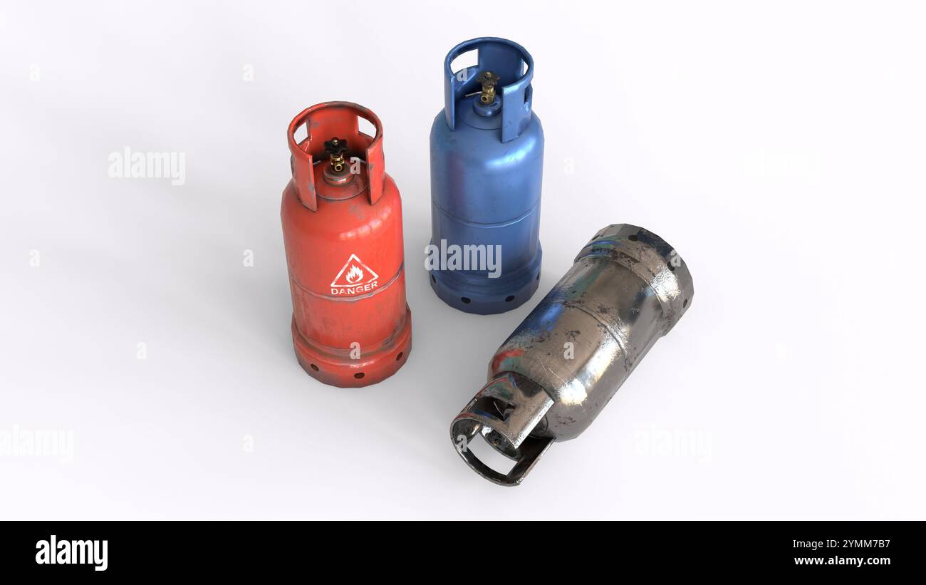 Flammable Gas Cylinder with white background Stock Photo - Alamy