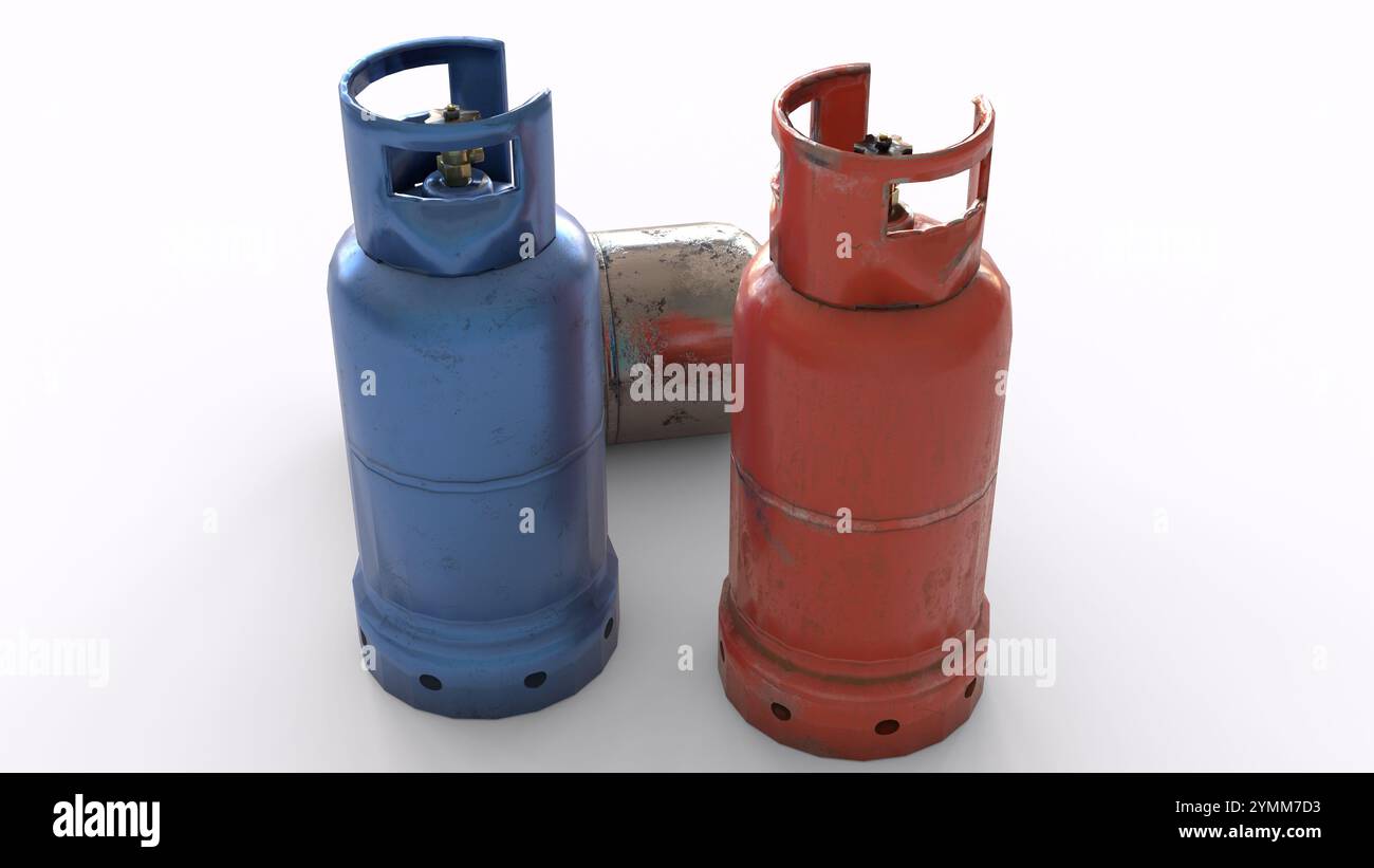 Flammable Gas Cylinder with white background Stock Photo - Alamy