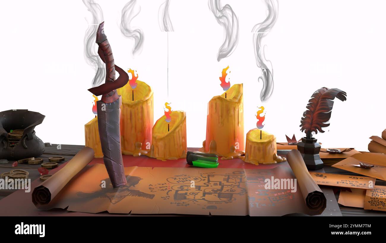 black magic table with white background Stock Photo - Alamy