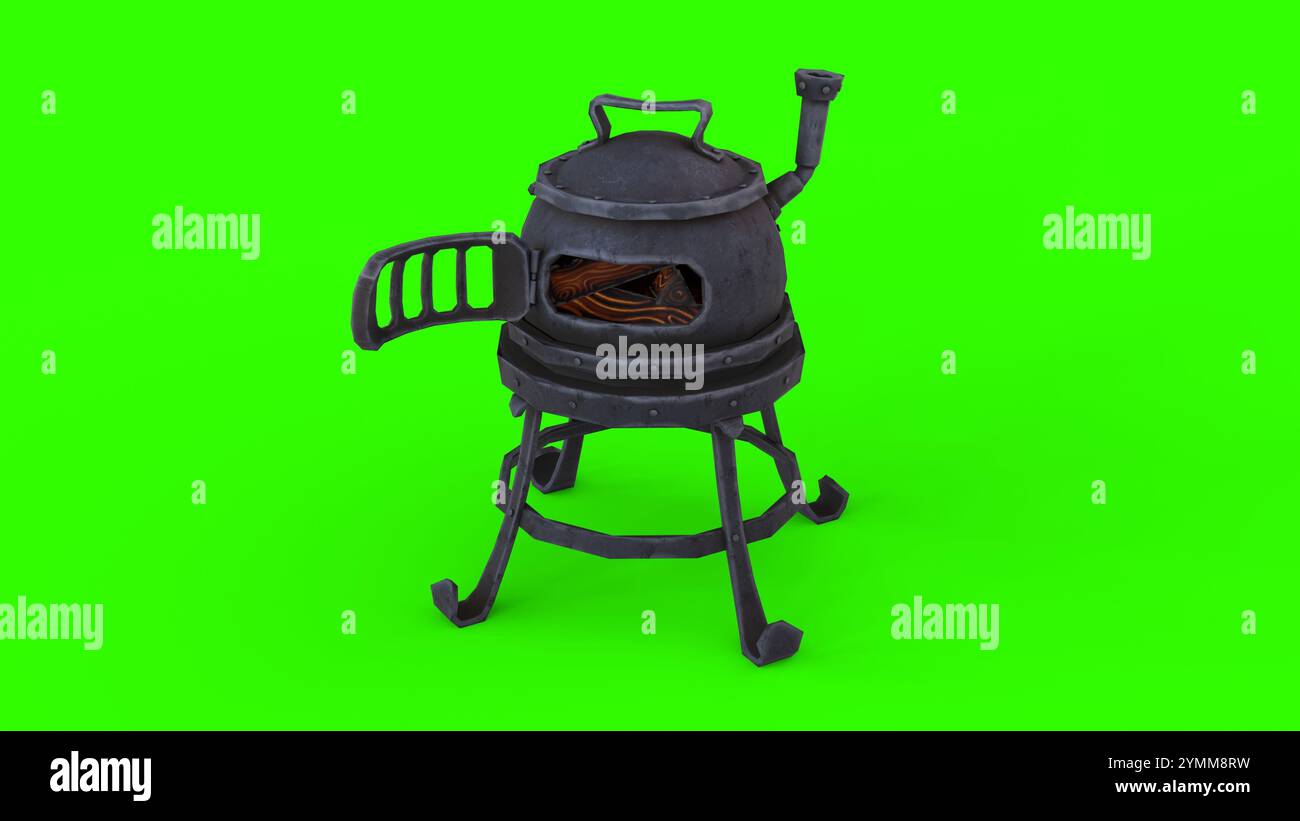 furnace with green background Stock Photo - Alamy