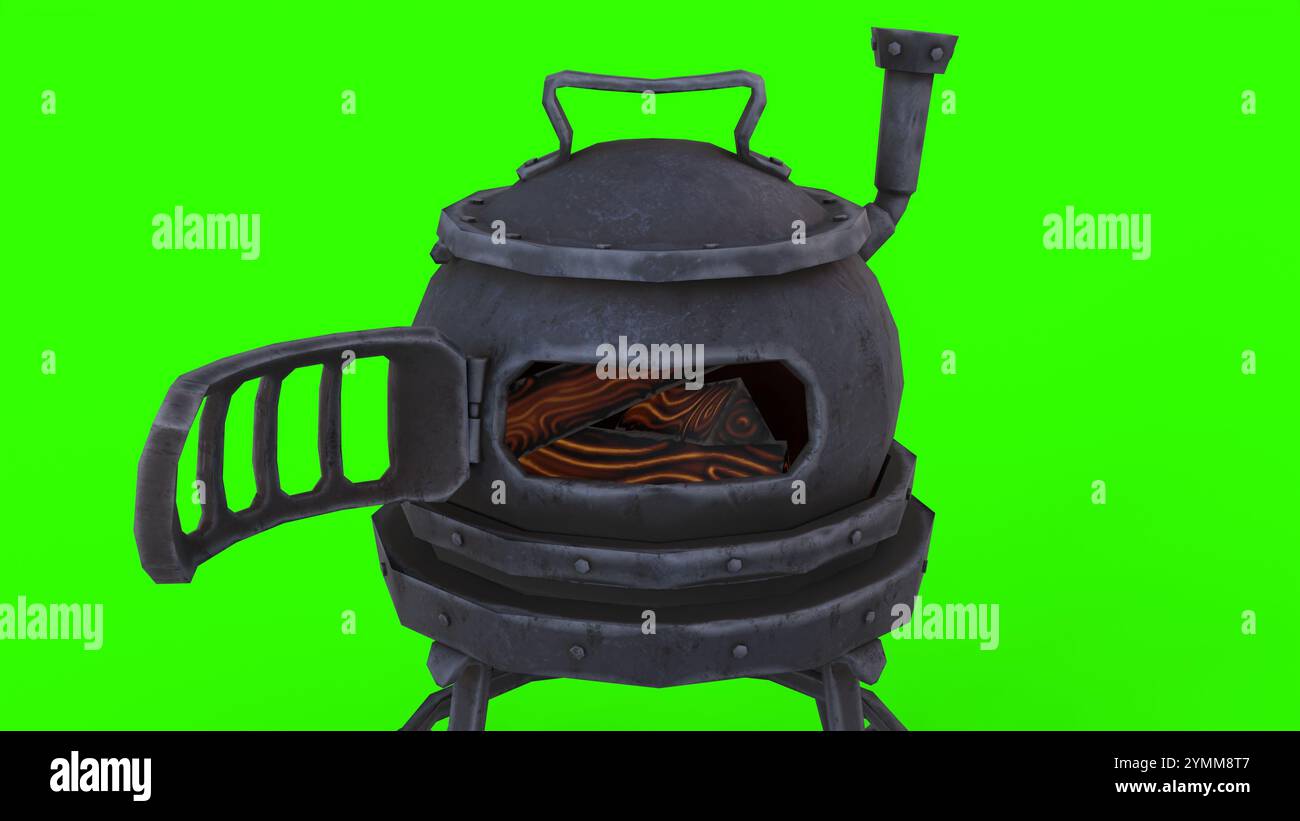 furnace with green background Stock Photo - Alamy