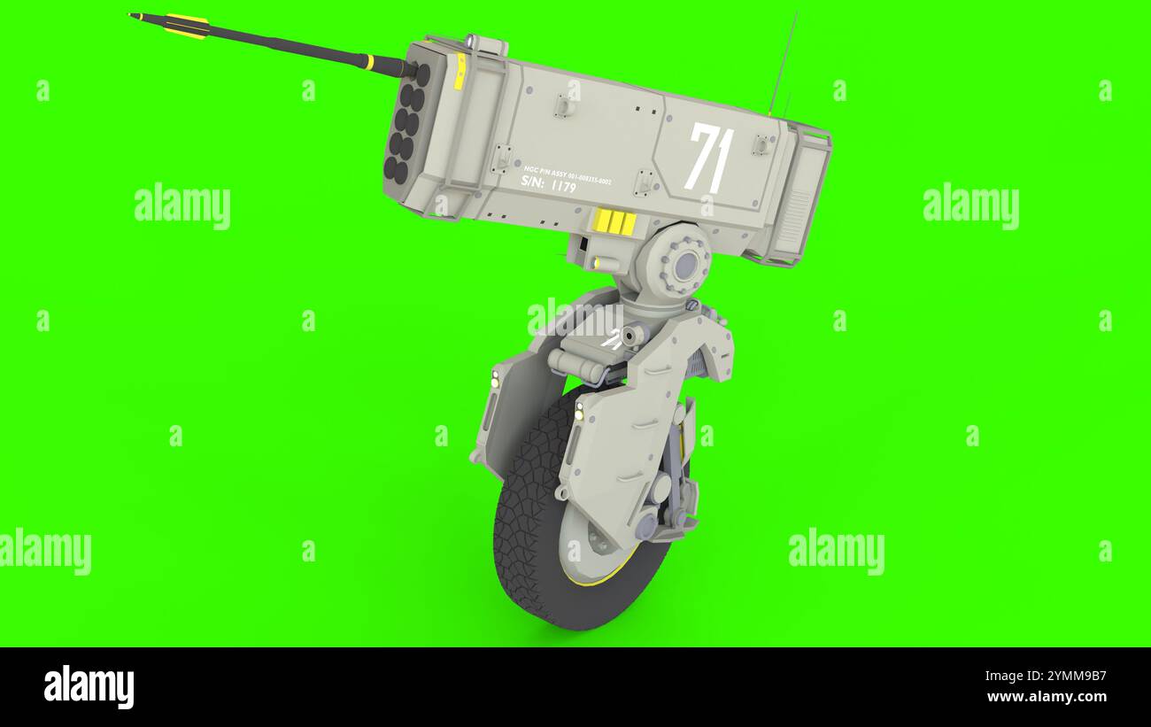 rocket launcher bike with green background Stock Photo - Alamy