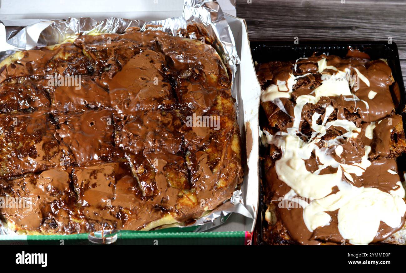 Assorted desserts of Crispy filo Phyllo pastry pie filled with Knafeh ...