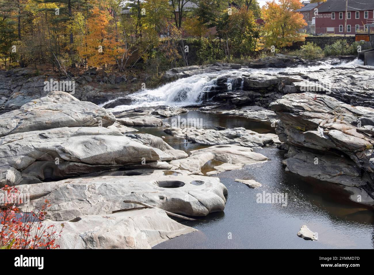 deerfield river falls in the village of shelburne falls in ...
