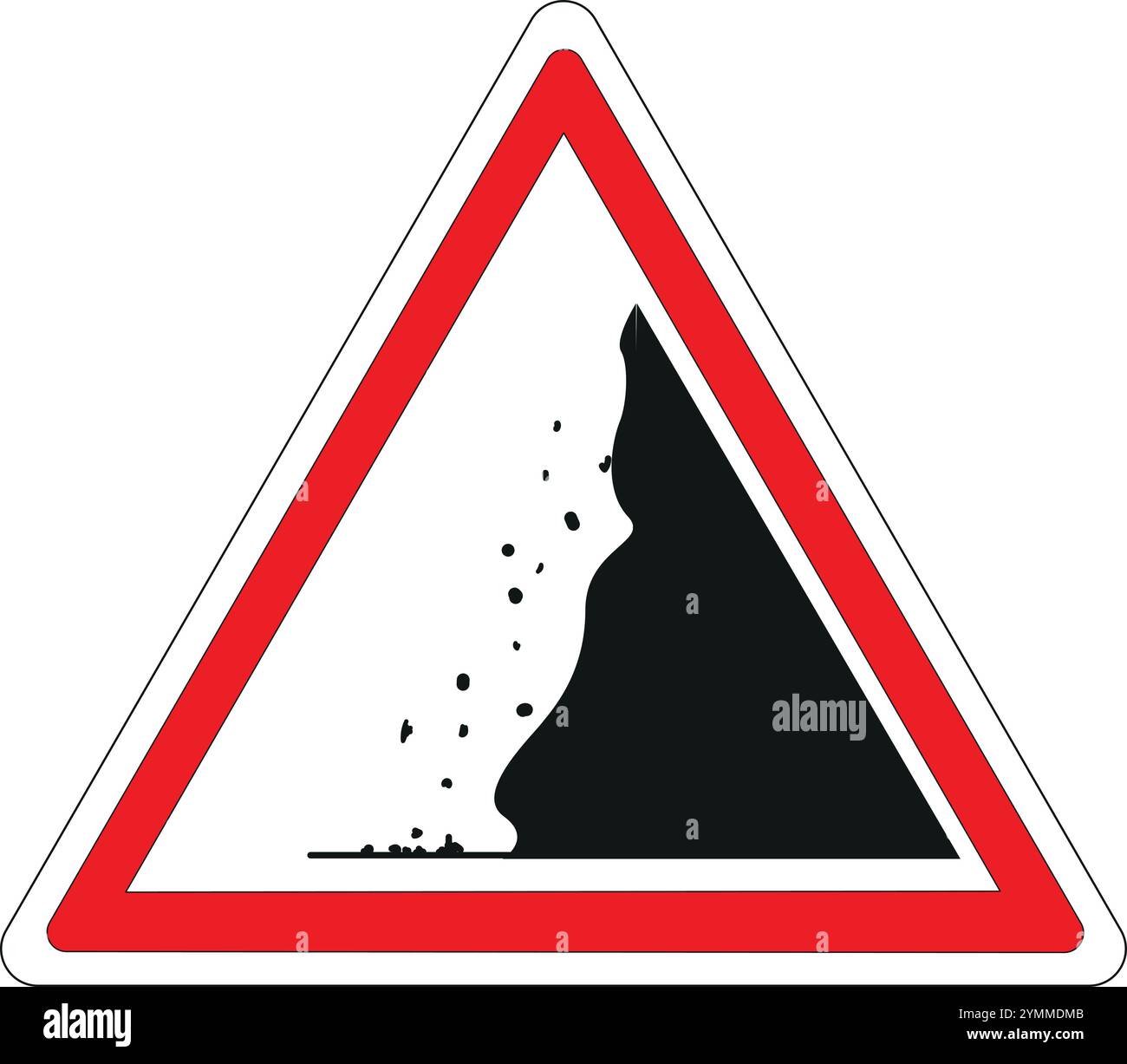 French triangular road sign with white background and red border: Risk ...