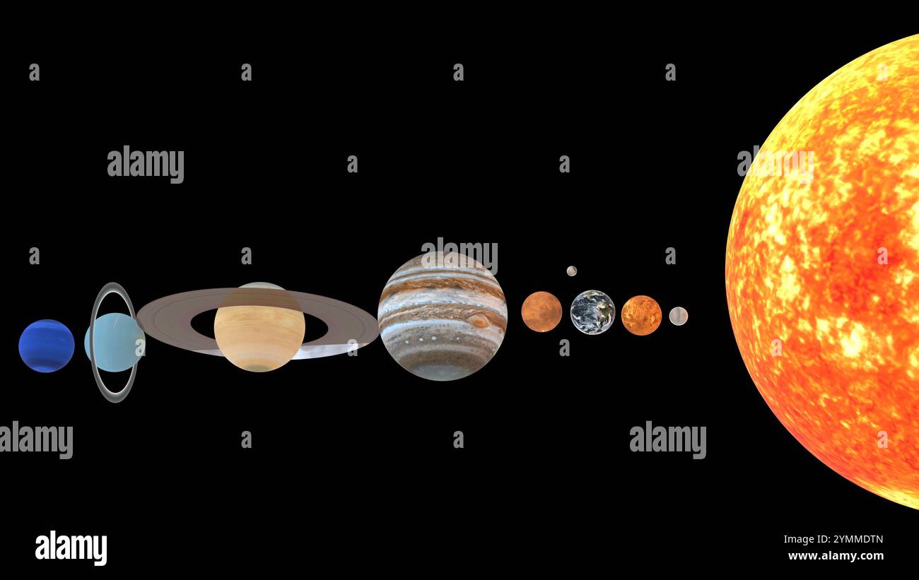 solar system with black background Stock Photo - Alamy