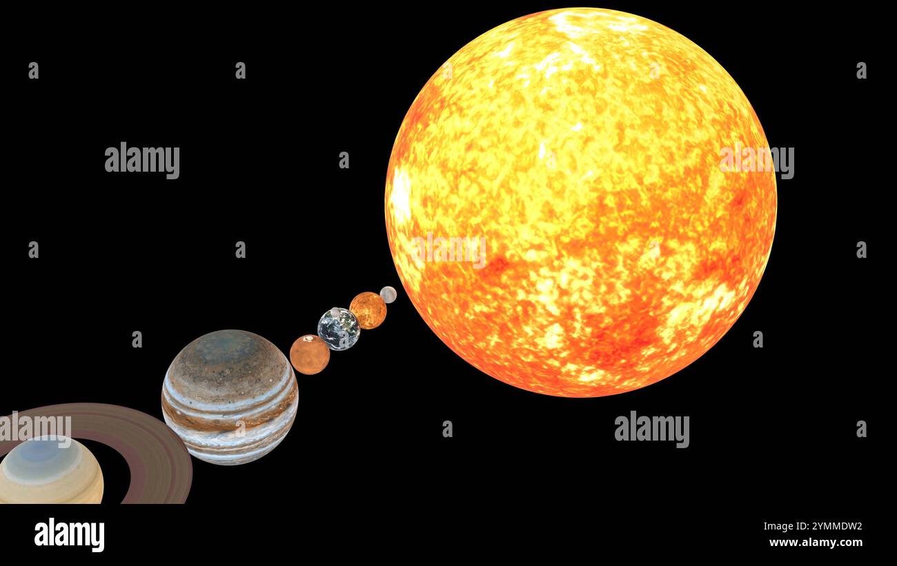 solar system with black background Stock Photo - Alamy