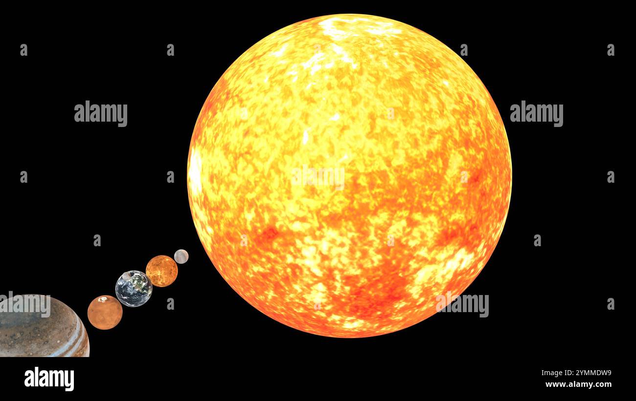 solar system with black background Stock Photo - Alamy