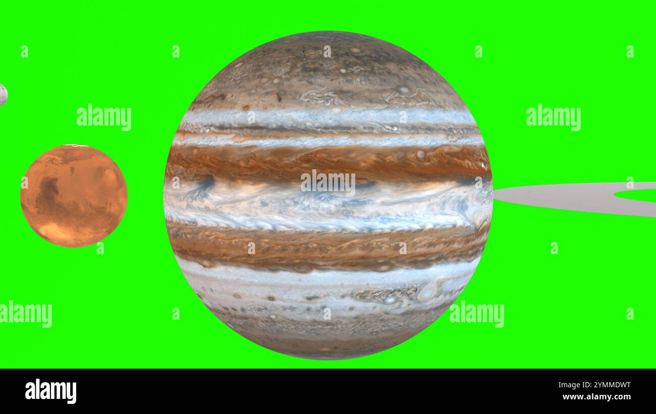 solar system with green background Stock Photo - Alamy