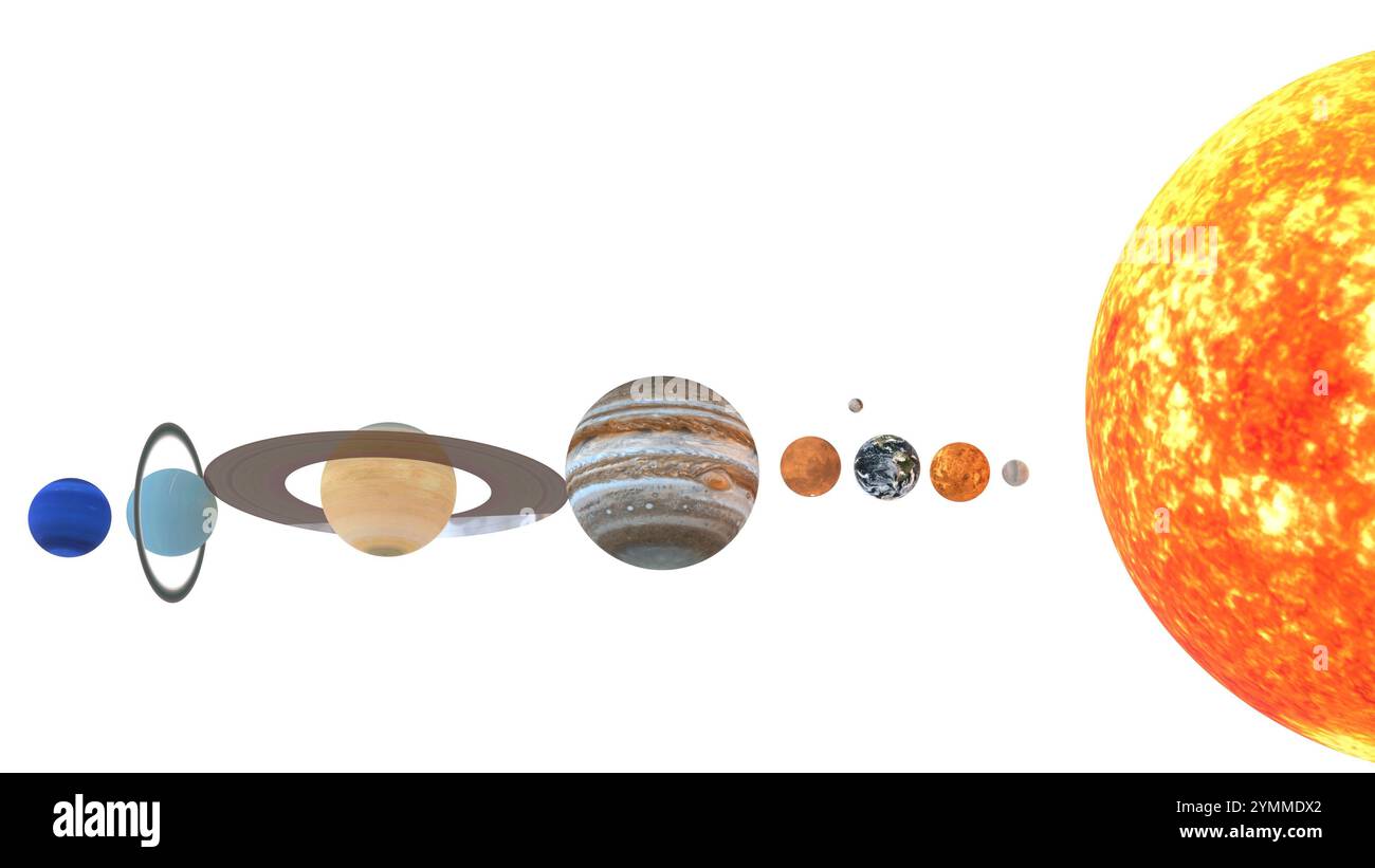 solar system with white background Stock Photo - Alamy