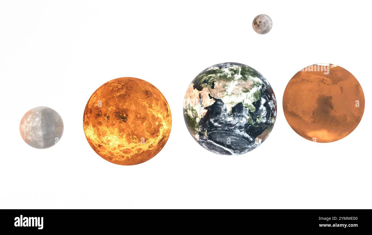 solar system with white background Stock Photo - Alamy