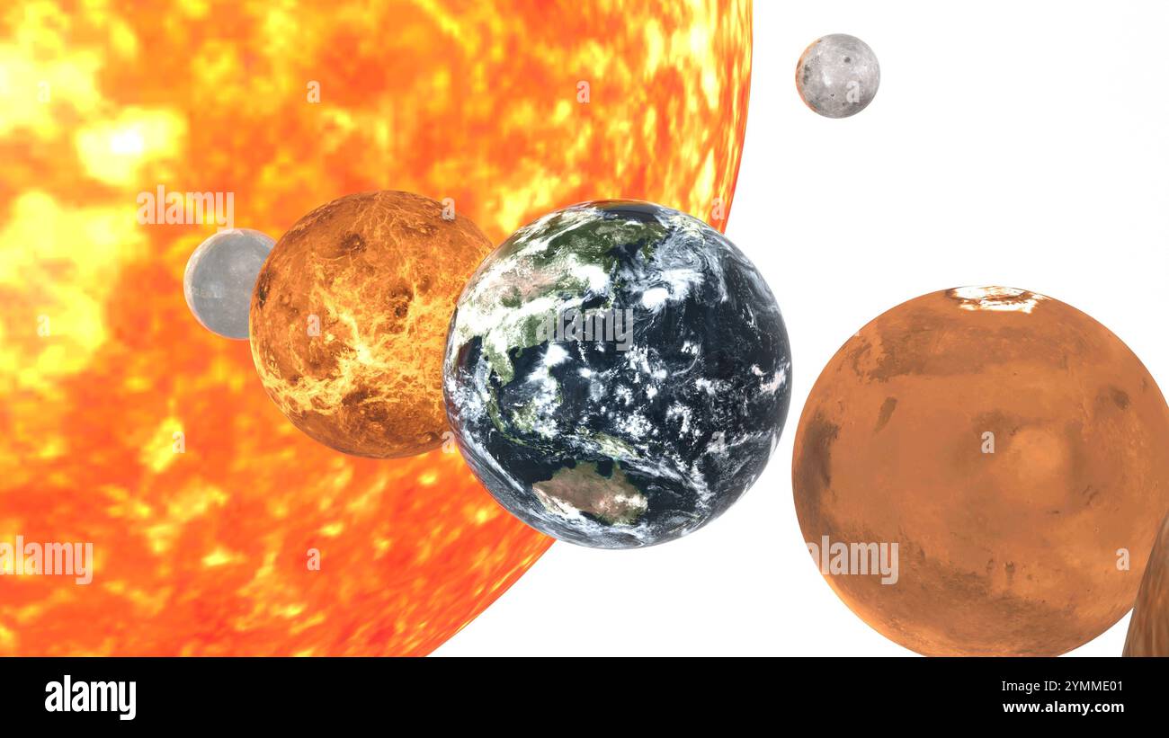 solar system with white background Stock Photo - Alamy