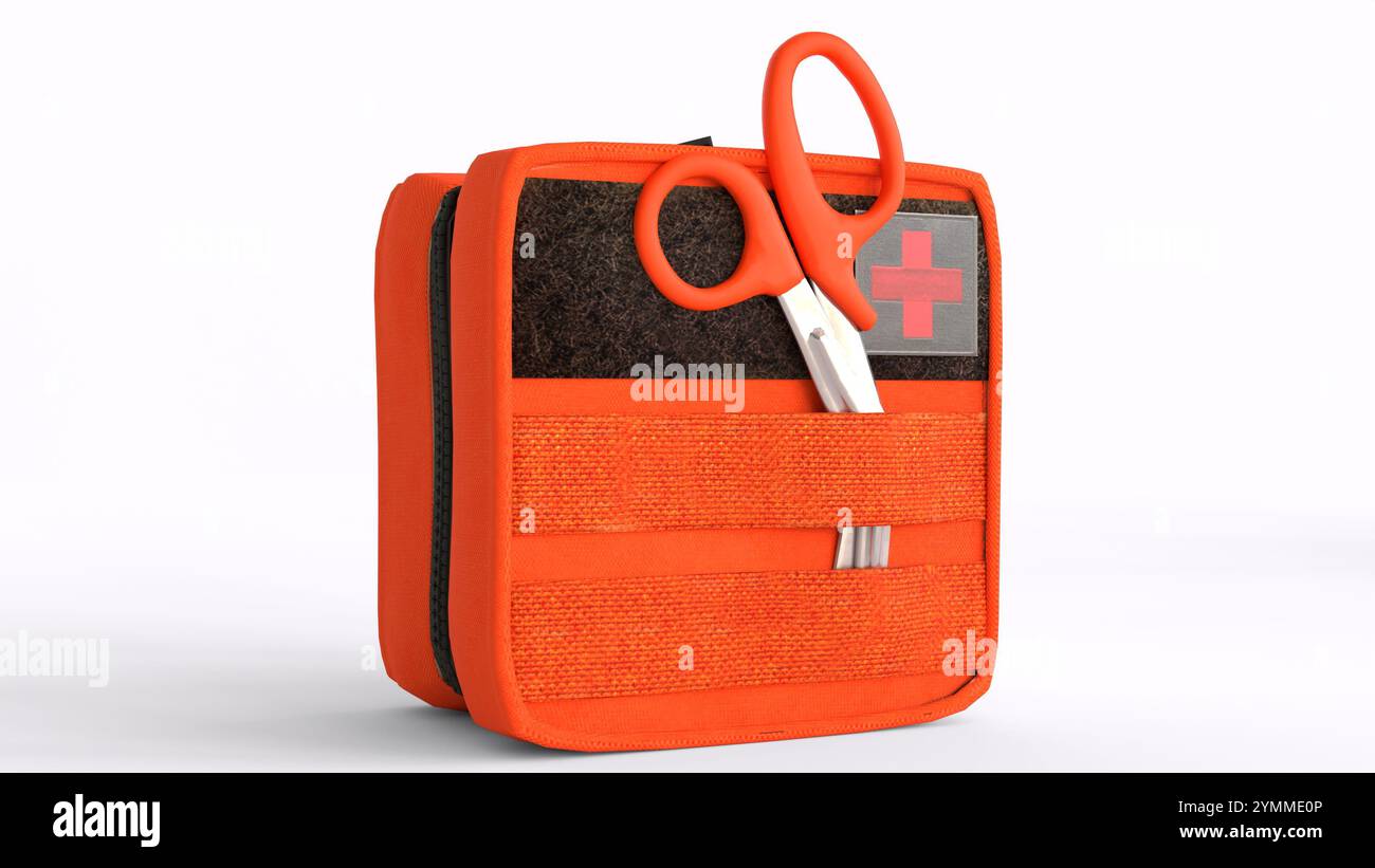 first aid kit pouch with white background Stock Photo - Alamy