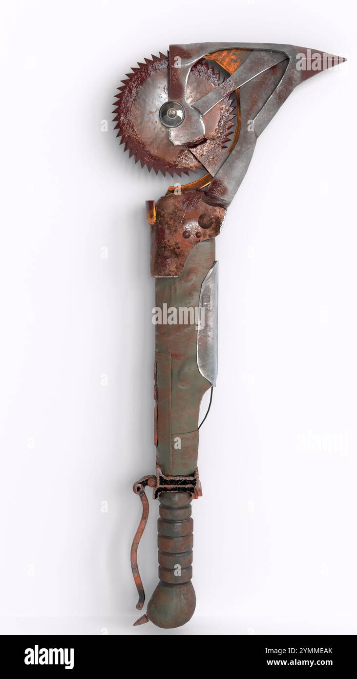 buzz saw axe with white background Stock Photo - Alamy