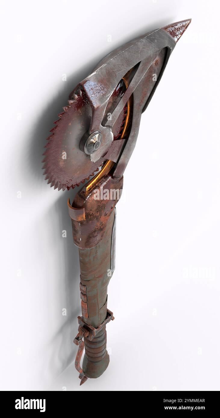 buzz saw axe with white background Stock Photo - Alamy
