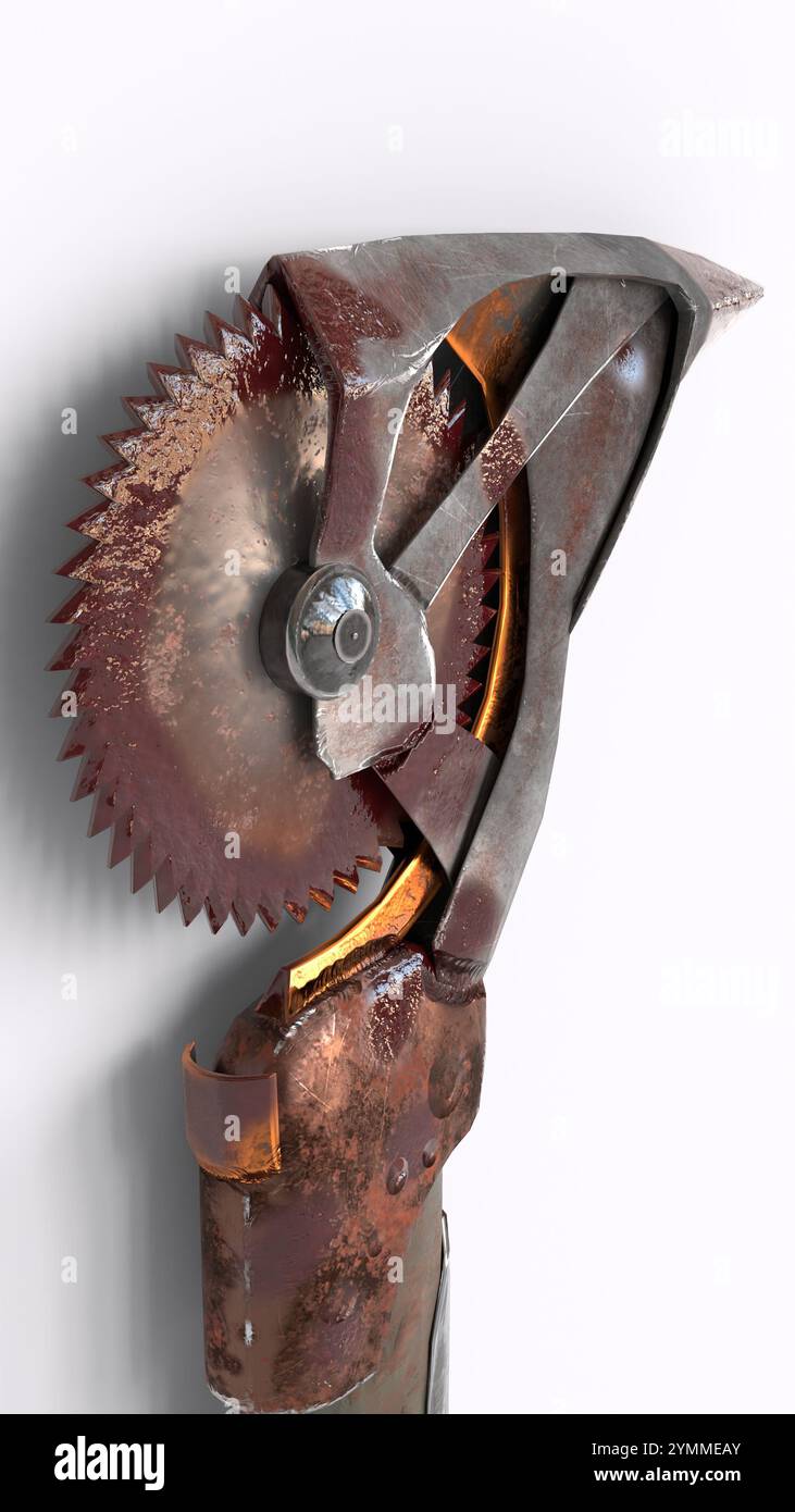 buzz saw axe with white background Stock Photo - Alamy