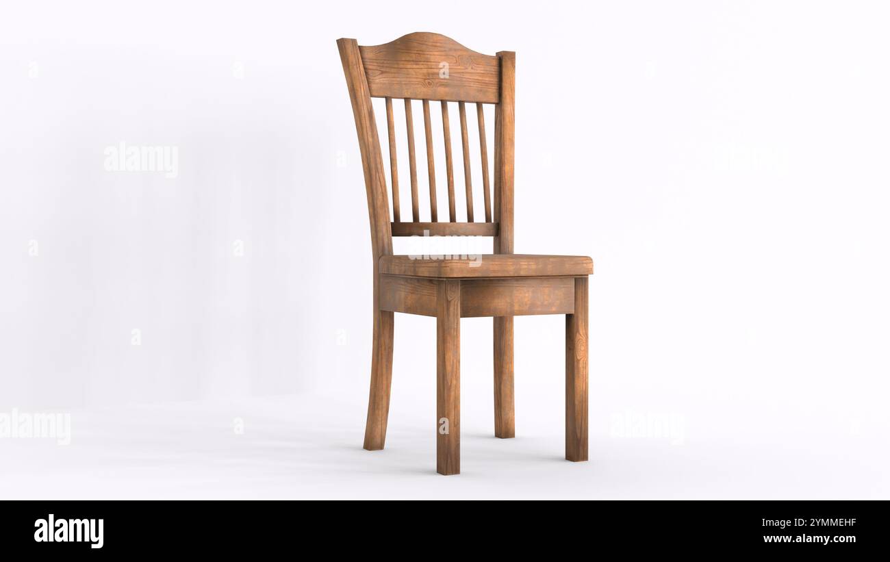 simple chair with white background Stock Photo - Alamy