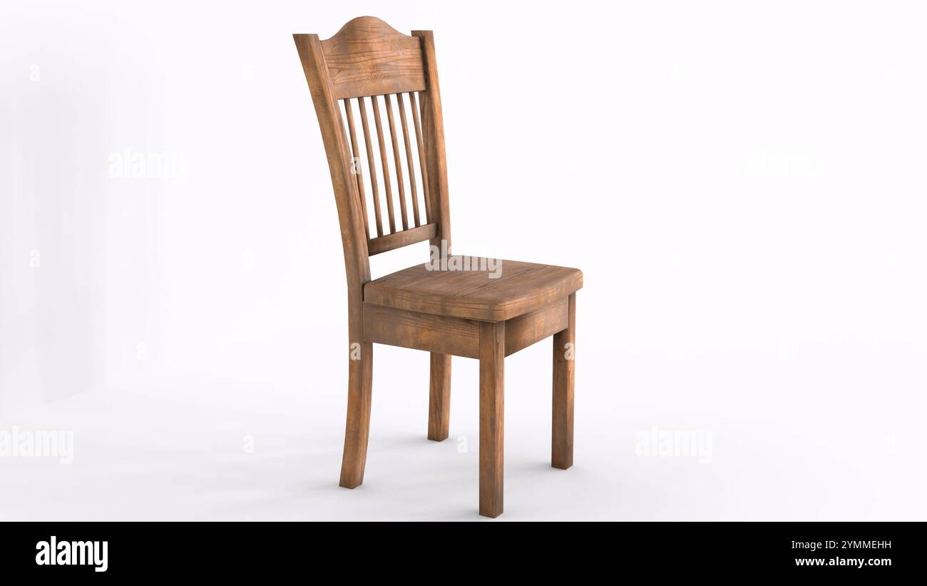 simple chair with white background Stock Photo - Alamy