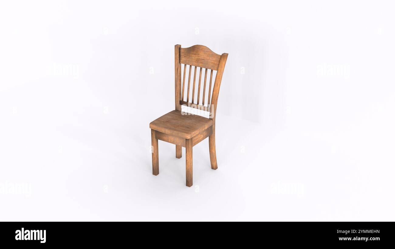 simple chair with white background Stock Photo - Alamy