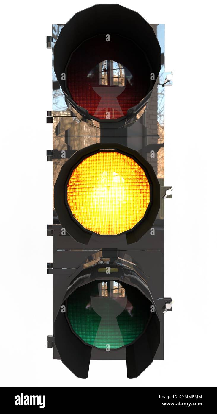traffic signal light with white background Stock Photo - Alamy