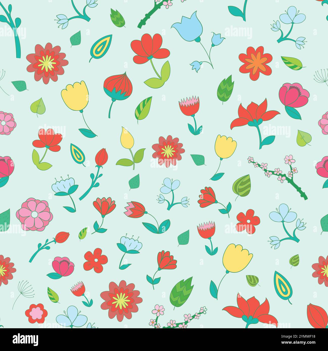 Seamless pattern color fowers vector illustration Stock Vector Image ...